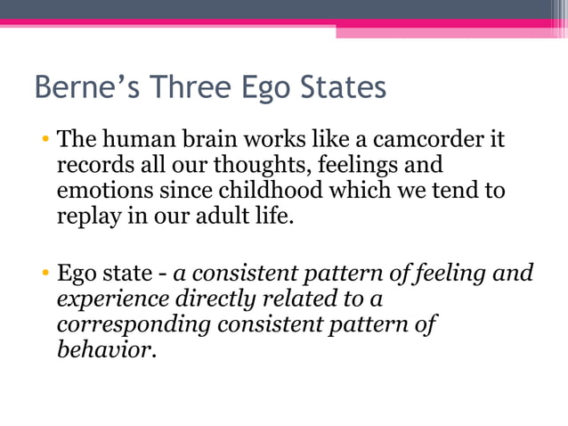 Transactional Analysis by Dr. Eric Berne | PPT