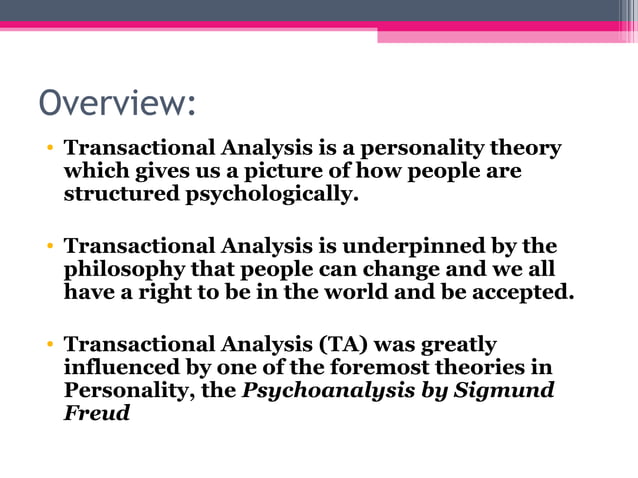 Transactional Analysis by Dr. Eric Berne | PPT