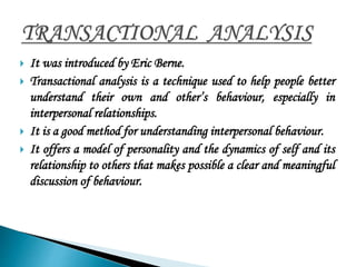 Transactional analysis | PPTX