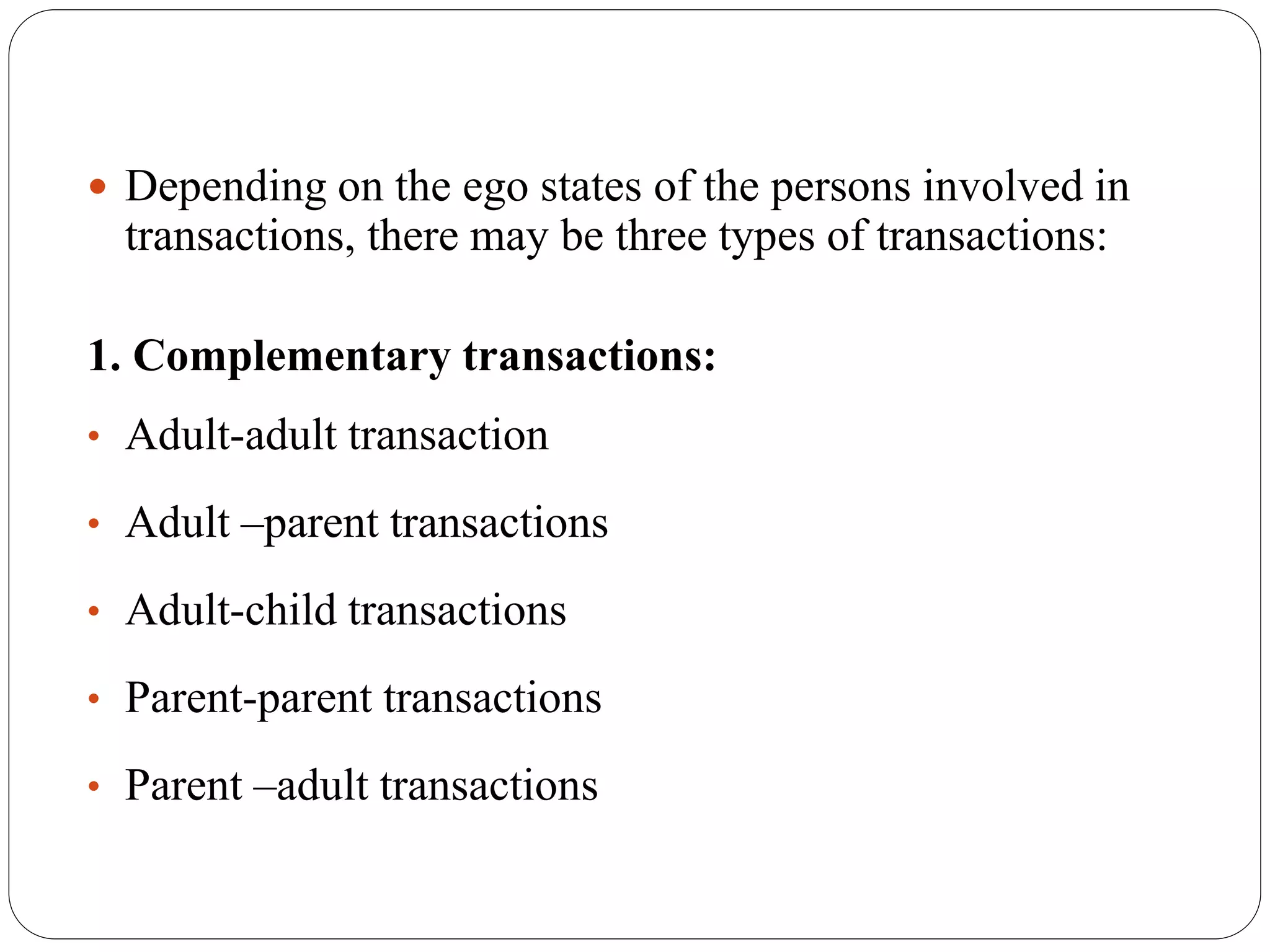Transactional analysis. | PPTX