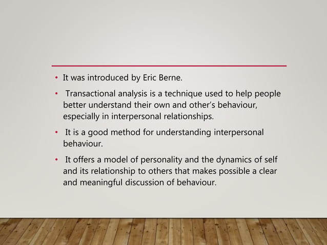 Transactional analysis | PPTX