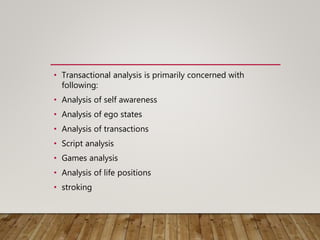 Transactional analysis | PPTX