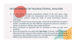 Transactional analysis in psychotherapy | PPTX