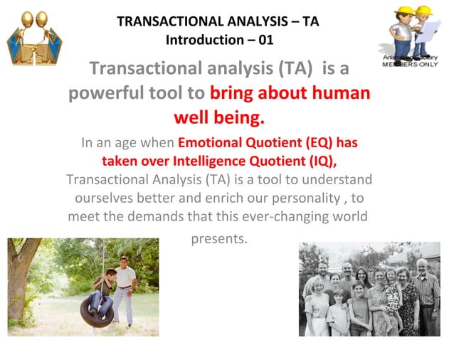 Transactional Analysis – Ta Basics And Introductory Course | PPT