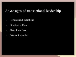 transactional and transformational leadership | PPTX
