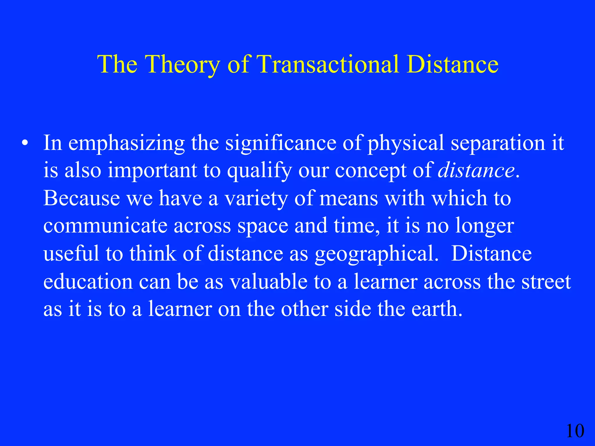 Transactional distance theory in distance education | PDF