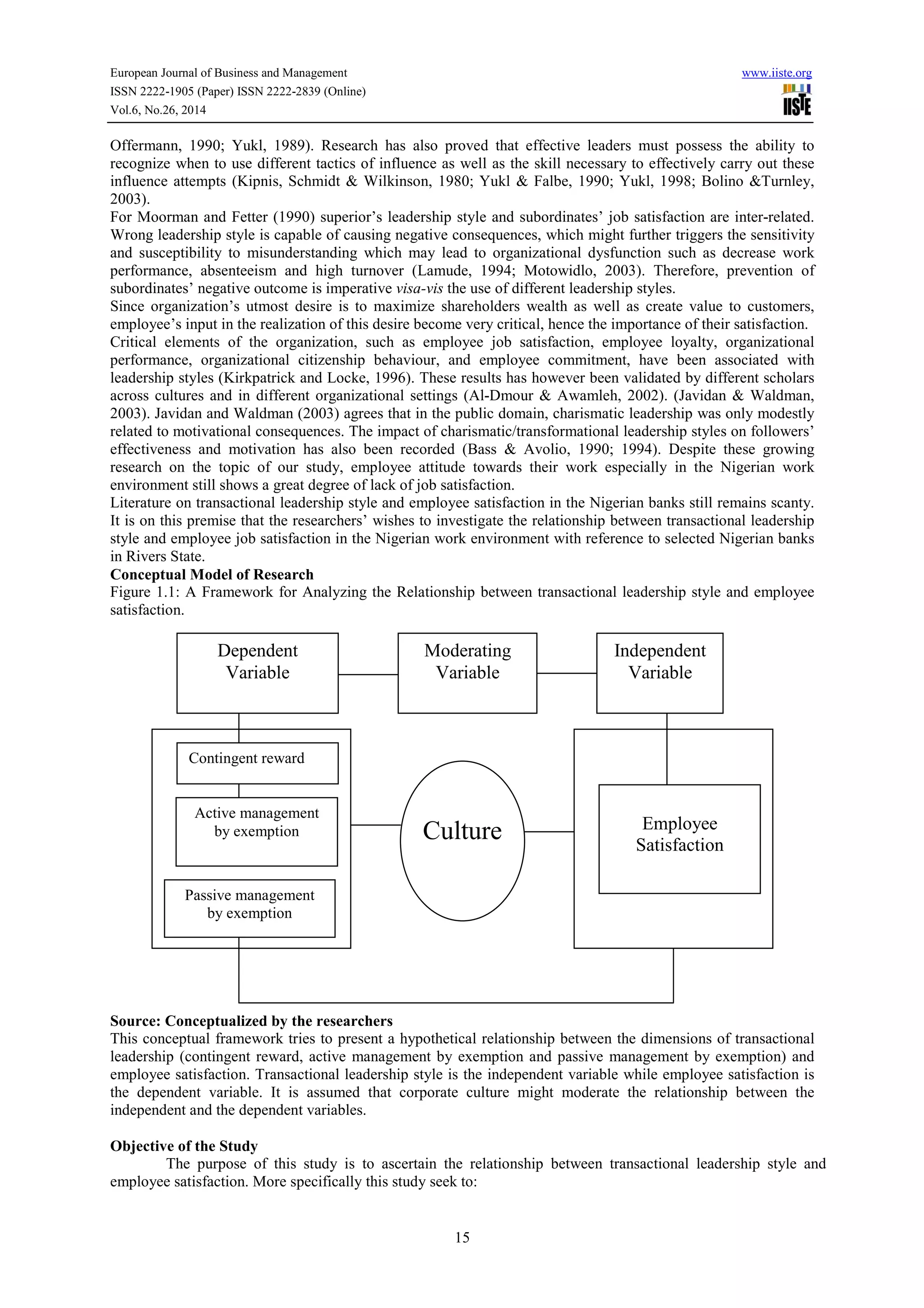 Transactional leadership style and employee | PDF