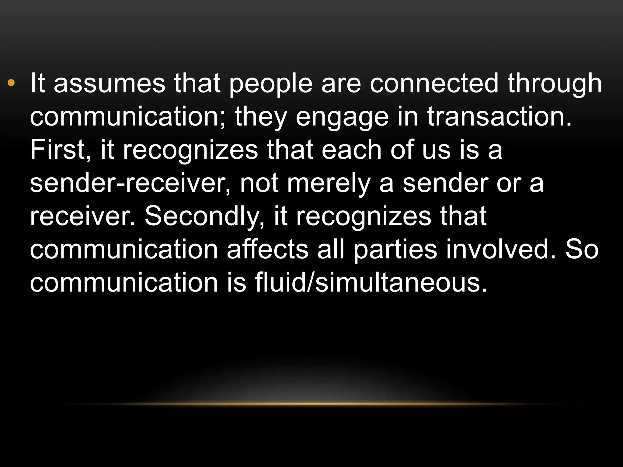 Transactional model of communacation. | PPTX