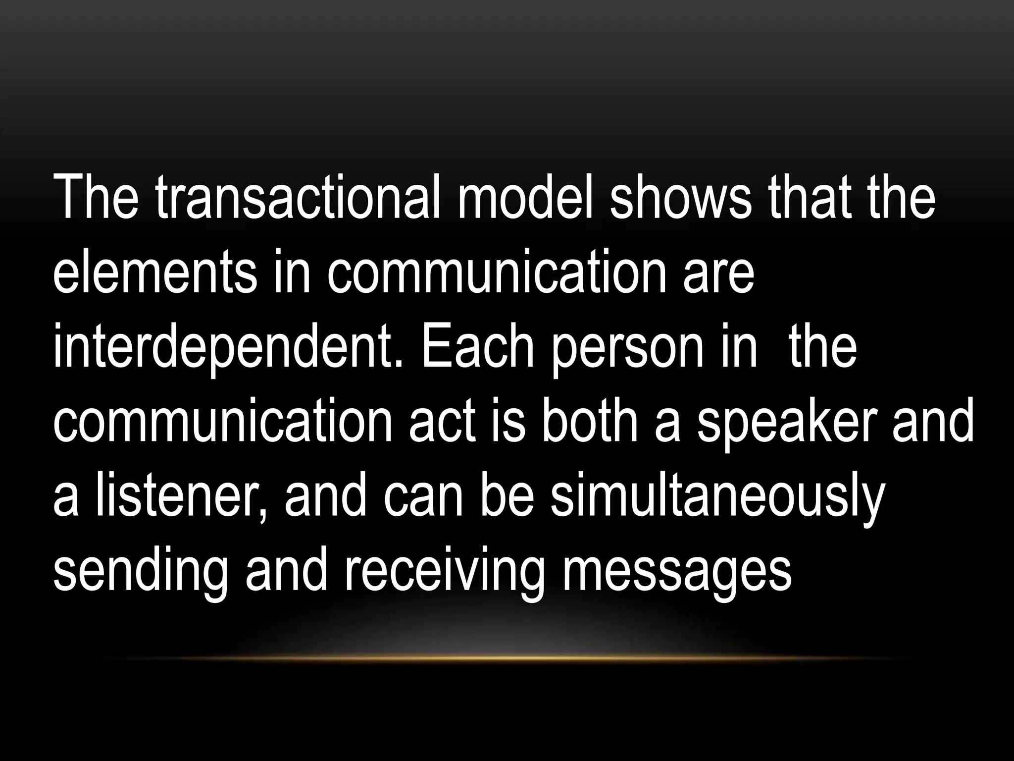 Transactional model of communacation. | PPTX