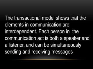Transactional model of communacation. | PPTX