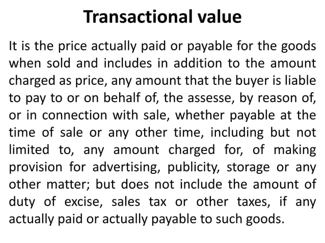 Transactional valuation | PPT