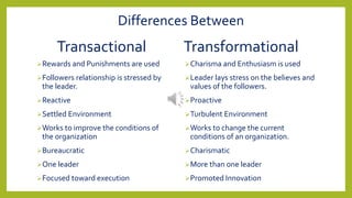 Transactional vs transformational leadership | PPTX