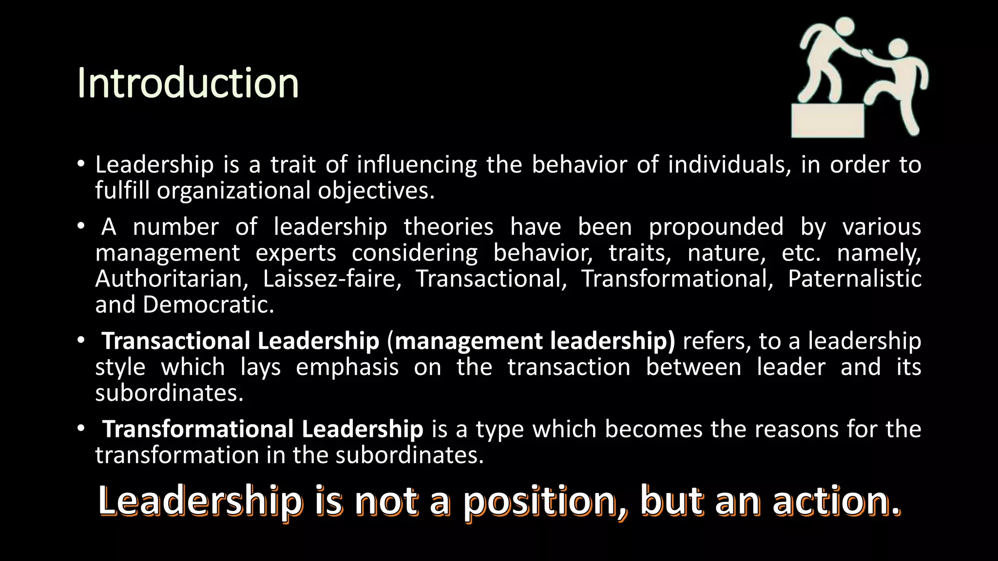 Transactional vs transformational leadership | PPTX