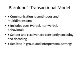 TRANSACTIONAL MODEL OF COMMUNICATION EXPLANATION AND EXAMPLES | PPTX