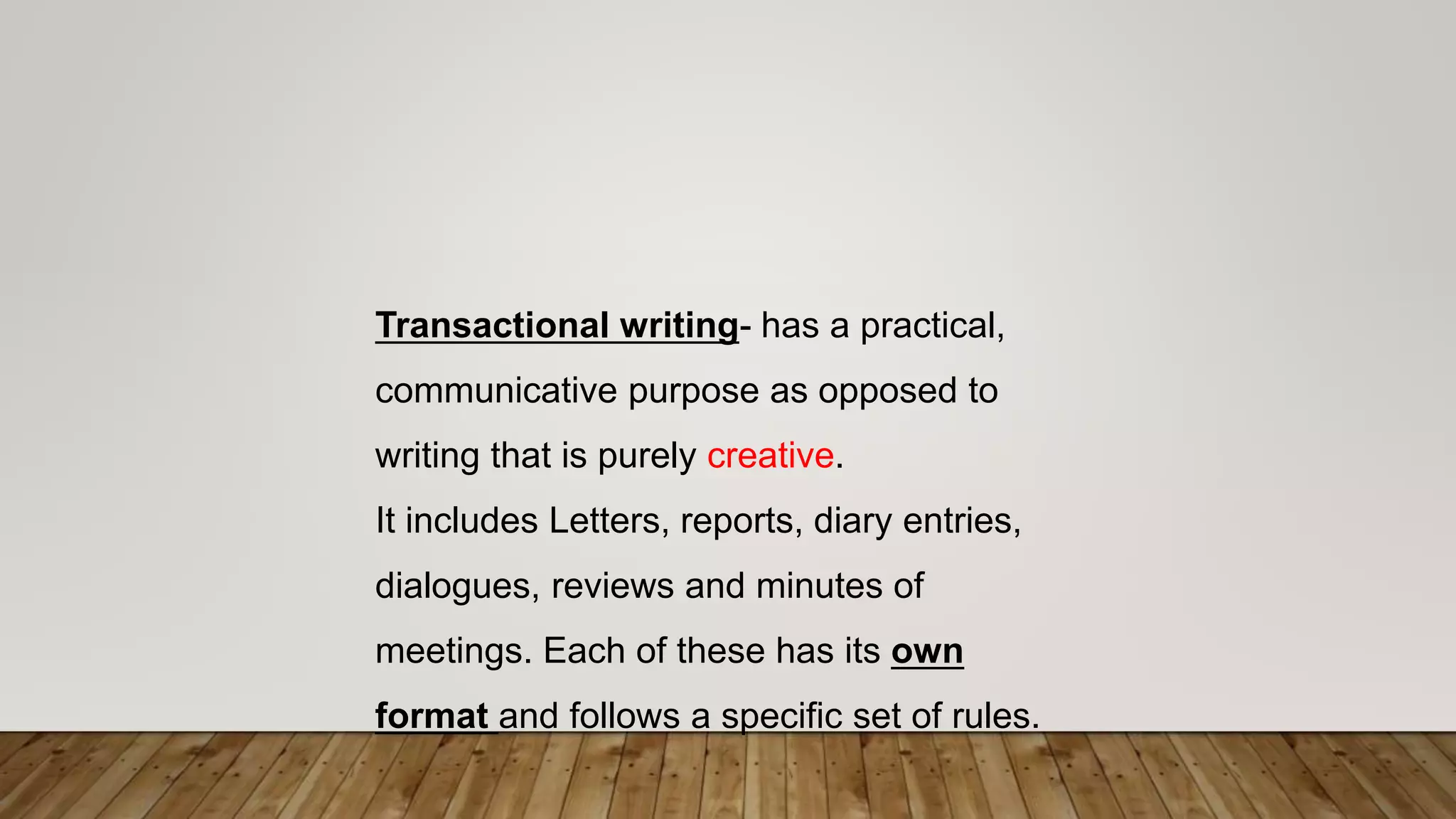 Transactional Writing Pptx