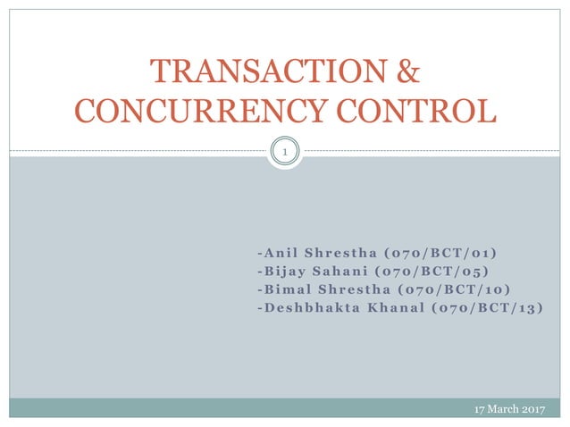 Transaction And Concurrency Control Pptx