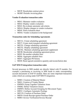 Transaction codes for materials | PDF