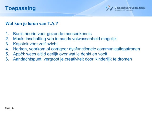 Transactionele Analyse - introductie | PPT