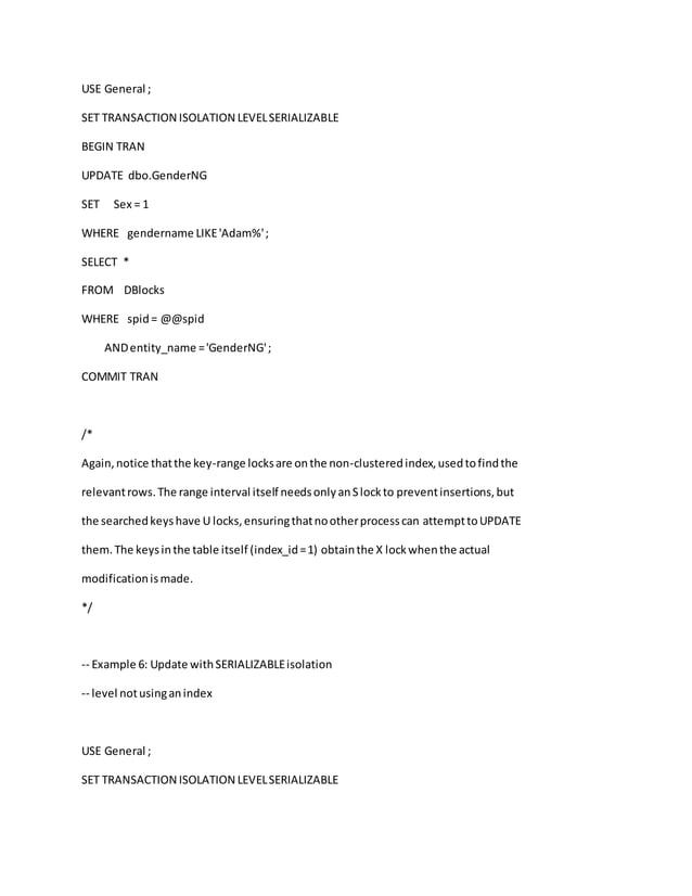 Transaction isolationexamples | PDF