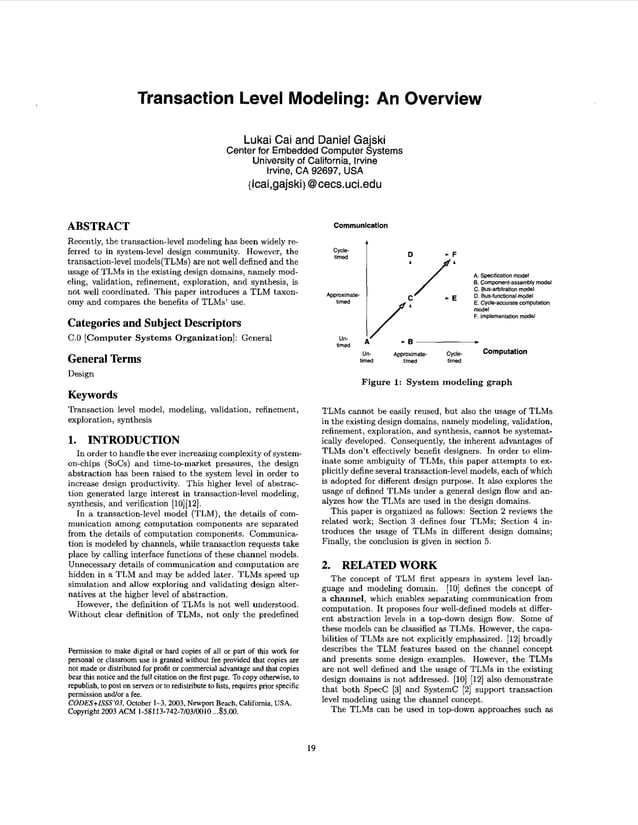 Transaction level modeling an overview | PDF | Computer Software and Applications | Computing