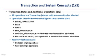 Transaction Management in Database Management System | PDF