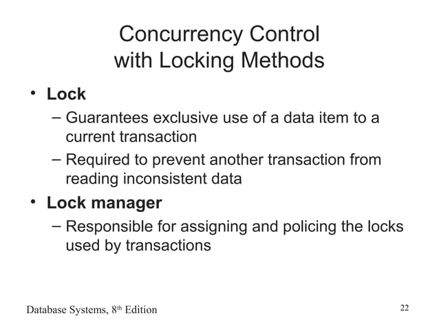 Transaction management and concurrency control | PPT