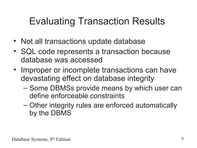 Transaction management and concurrency control | PPT
