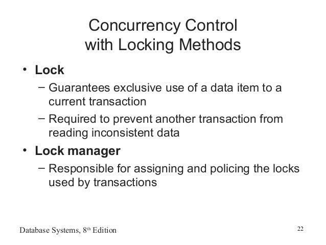 Transaction management and concurrency control Transaction management and concurrency control