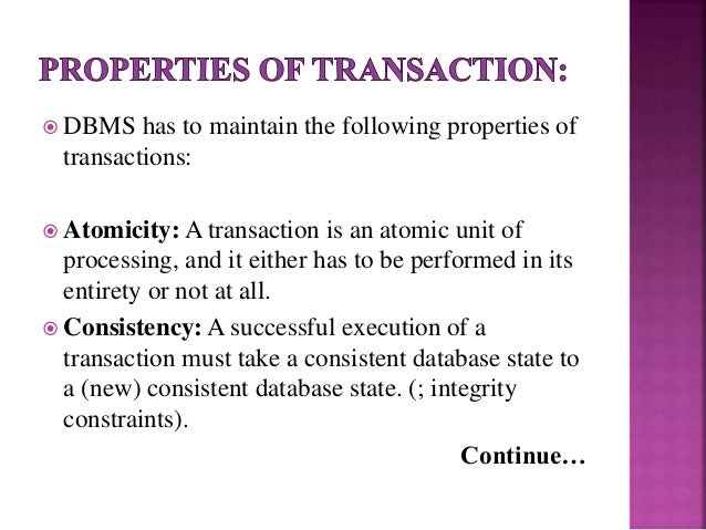 Transaction management DBMS