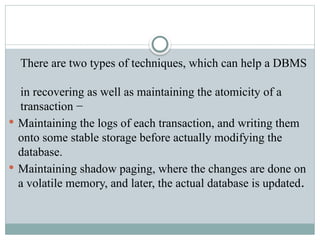 Transaction Managment in database management systems.pptx
