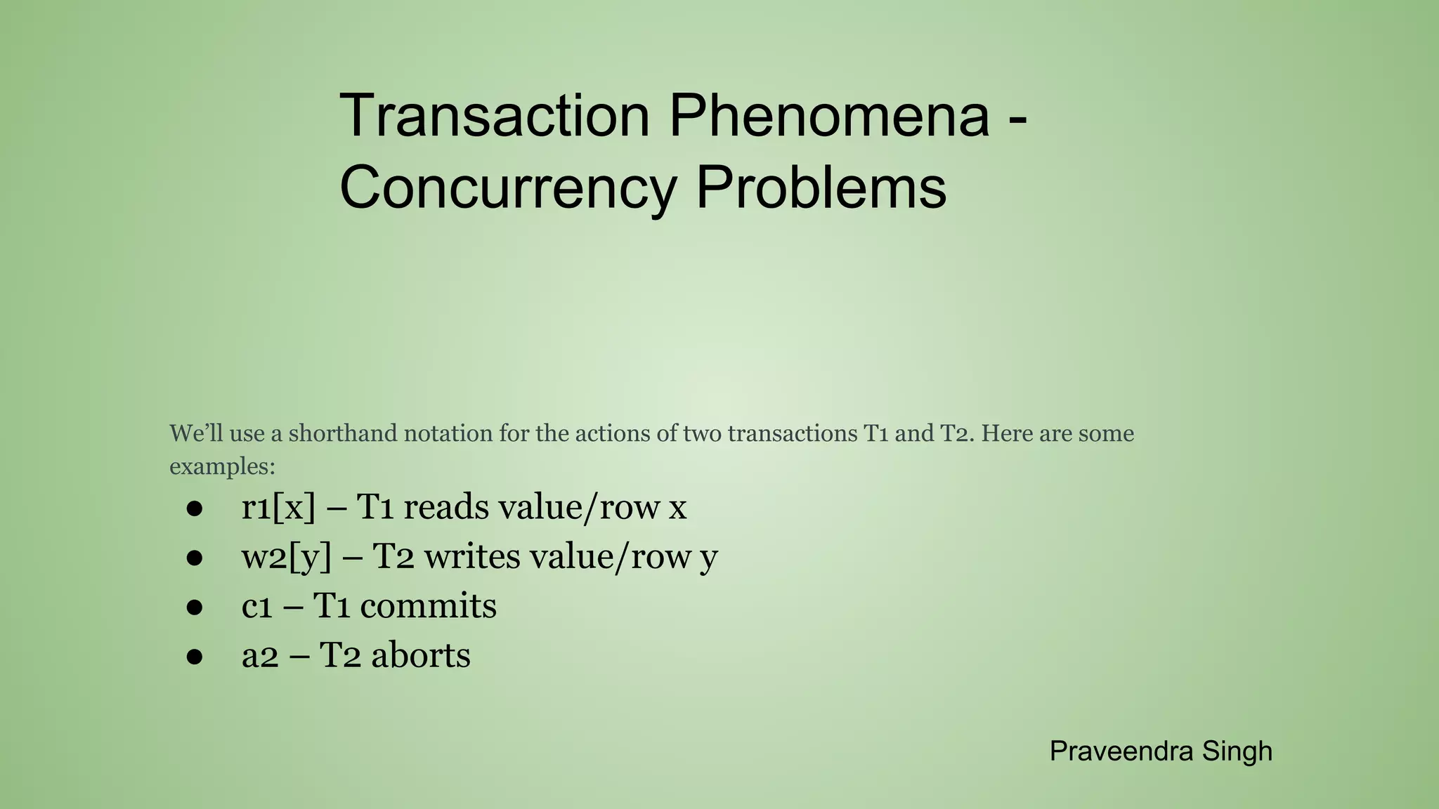 Transaction phenomena concurrency problems | PPT
