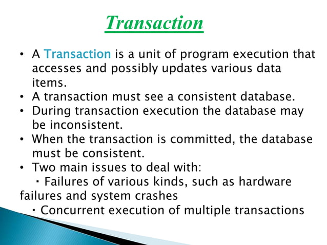 Presentation on Transaction | PPTX | Databases | Computer Software and Applications