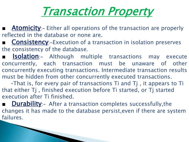 Presentation on Transaction | PPTX | Databases | Computer Software and Applications