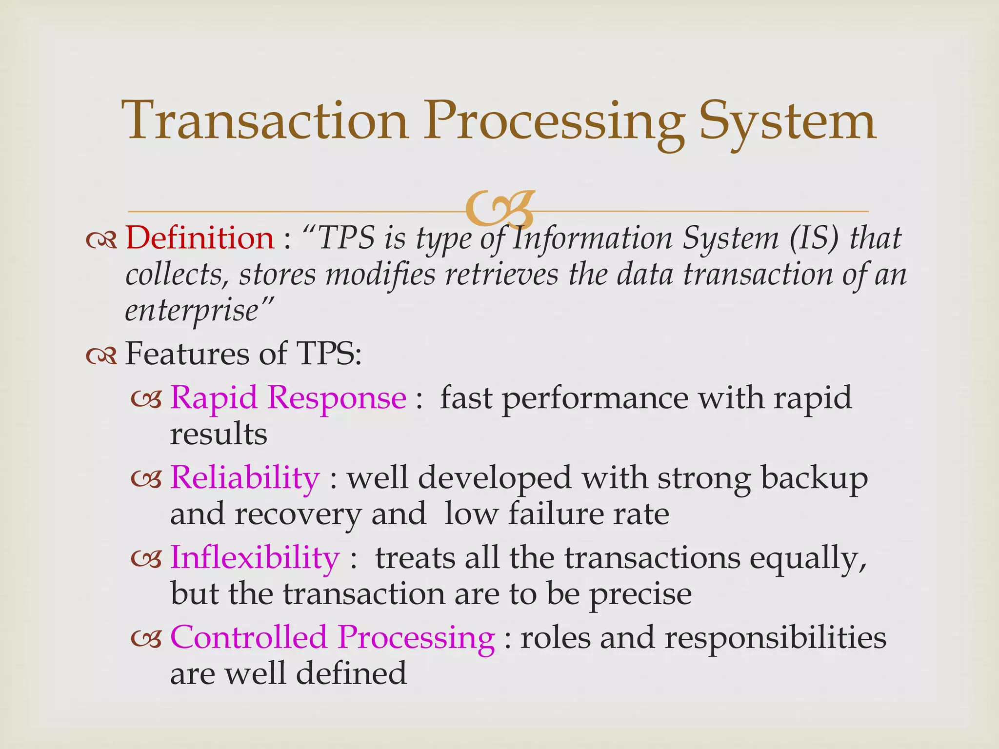 Transaction processing system | PPTX