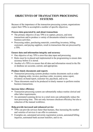 Transaction processing systems | DOC