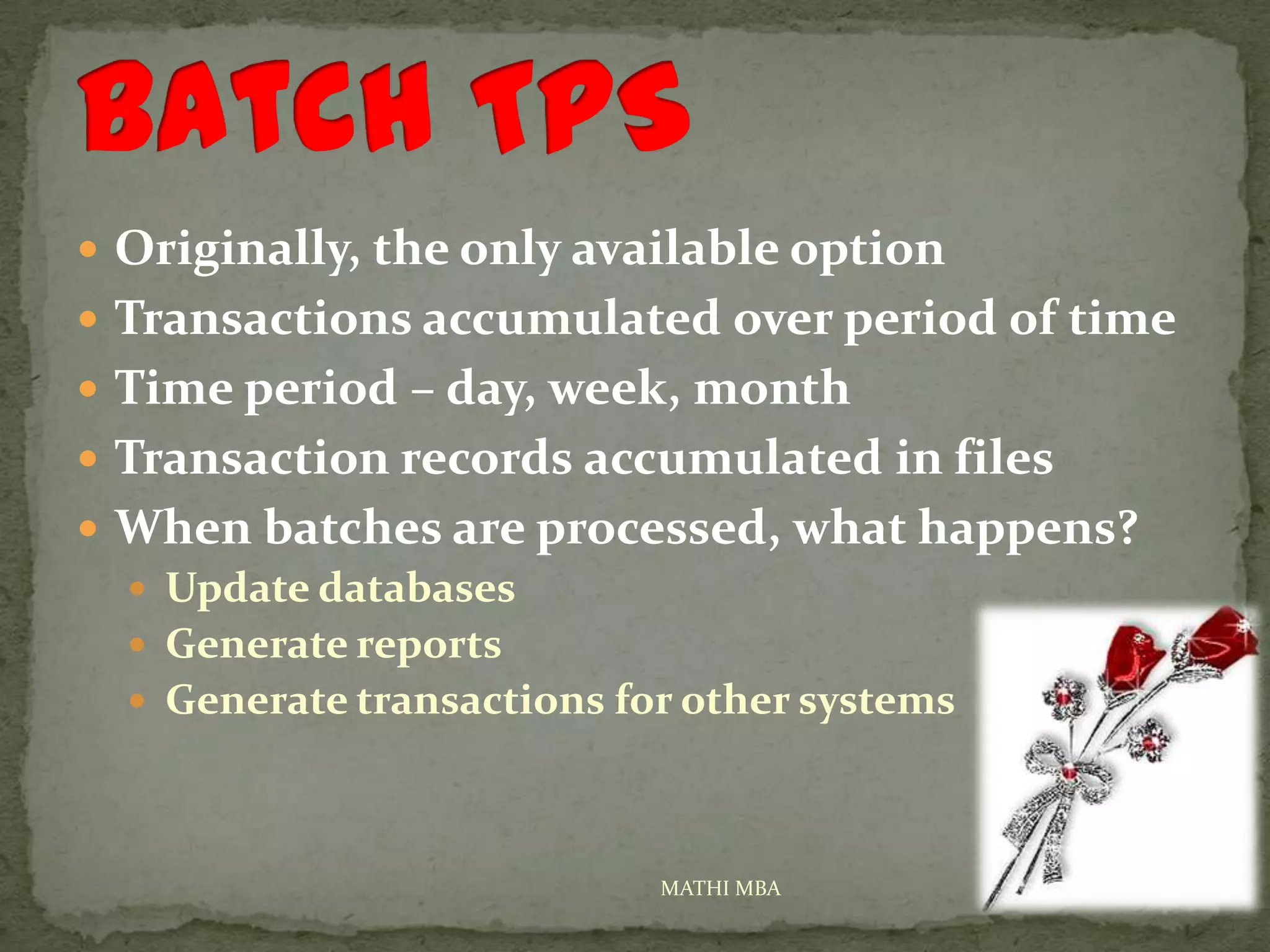 Transaction Processing Systems Tps In Management Information Systems