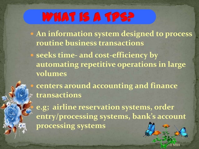 Transaction Processing Systems Tps In Management Information Systems