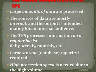 Transaction processing systems (tps) in Management information systems ...