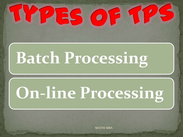 Transaction Processing Systems Tps In Management Information Systems
