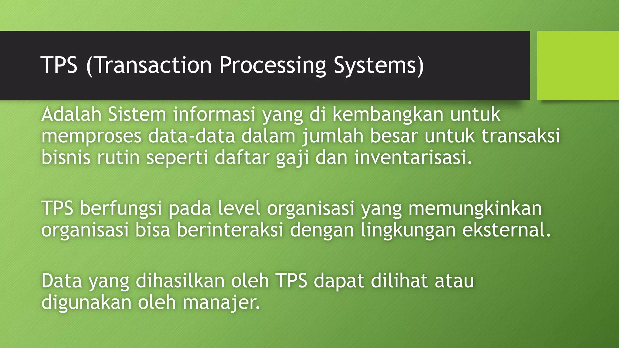 Transaction processing systems (tps) | PPT