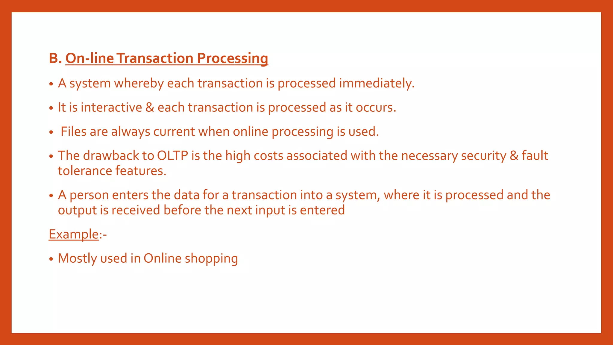 Transaction processing system (TPS) | PPTX