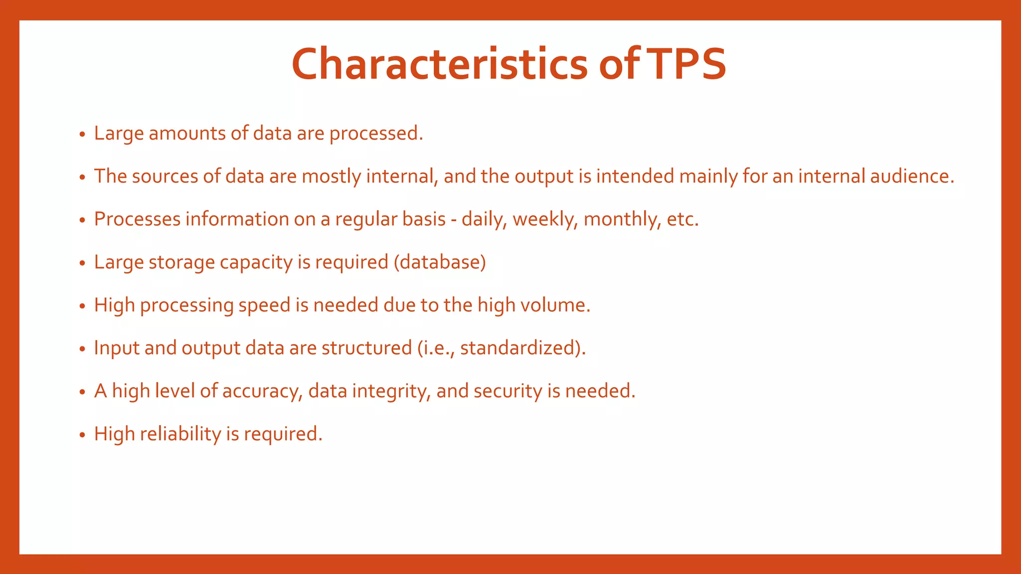 Transaction processing system (TPS) | PPTX