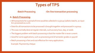Transaction processing system (TPS) | PPTX
