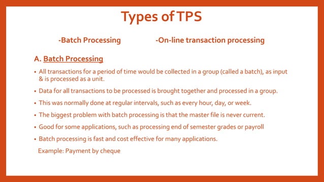 Transaction processing system (TPS) | PPTX