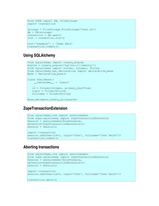 Introduction to the transaction package | ODT