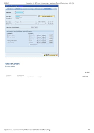 Transaction so12 private office settings application server ...