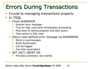 SQL Server Transaction Management | PPT