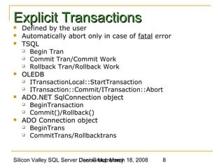 SQL Server Transaction Management | PPT