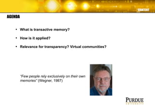 Transactive Memory Systems for Beginners | PDF