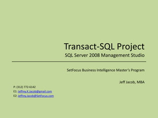 JKJ_T SQL project code samples | PPTX | Databases | Computer Software and Applications